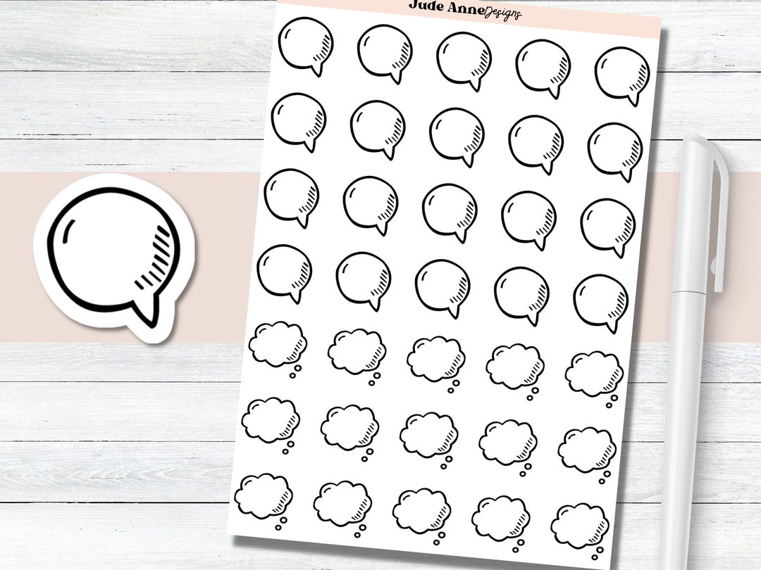 Speech & Thought Bubble Planner Stickers | Quote Planner Stickers ...