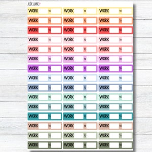 Work Planner Stickers, Work Tracking Stickers, Hours Tracker - Etsy