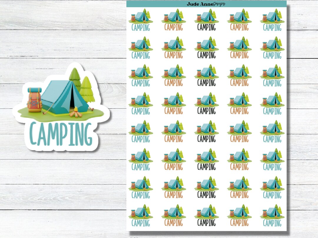 Camping Planner Stickers | Camping Tent Sticker Sheet | Cute Sticker ...