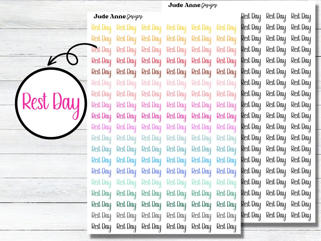 Rest Day Script Planner Stickers, Script Planner Stickers, Script ...