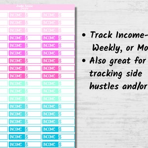 Income Planner Stickers, Bright Budget Planning Stickers, Income ...