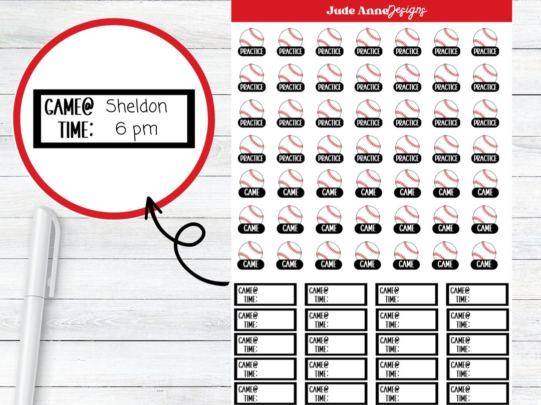 Baseball Planner Stickers, Functional Stickers, Sports Stickers for ...