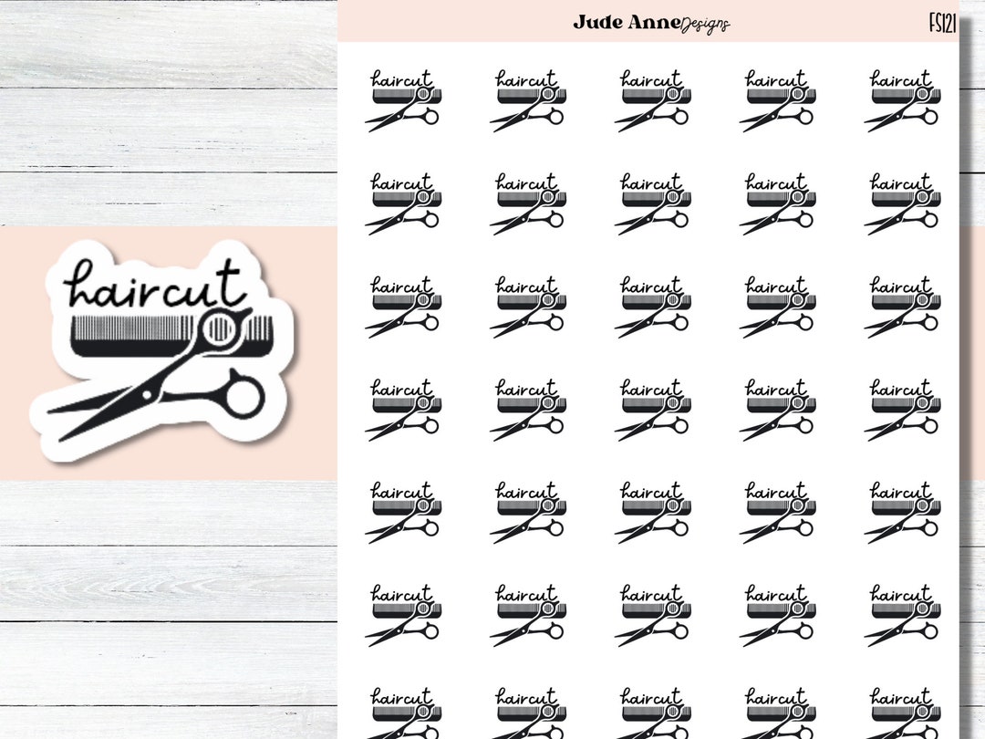 Haircut Icon Planner Stickers, Hair Planning Stickers, Cute Planner ...
