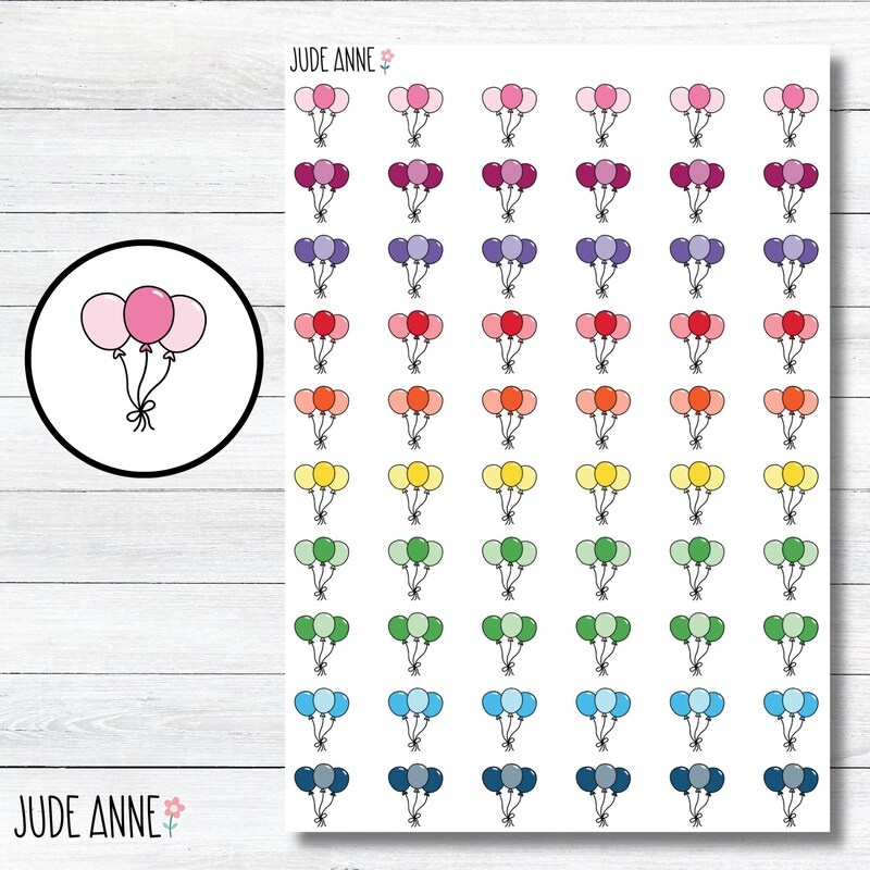 Balloon Stickers - Etsy