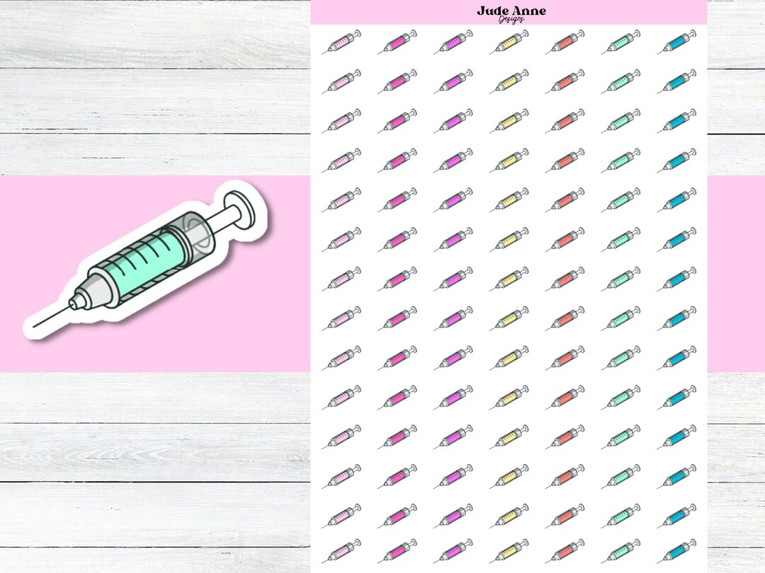 Syringe Planner Stickers Mini Shot Reminders Botox Planner - Etsy