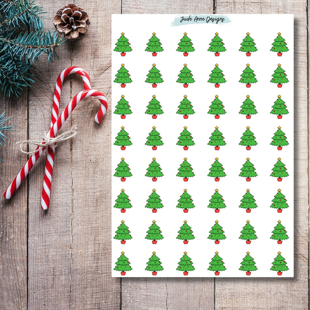 Christmas Tree Planner Stickers | Christmas Decoration Stickers | Cute ...
