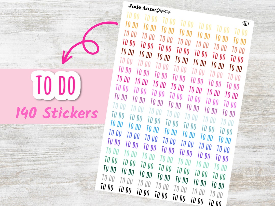 To Do Script Stickers 140, Multi-colored Task Stickers, Stickers for ...