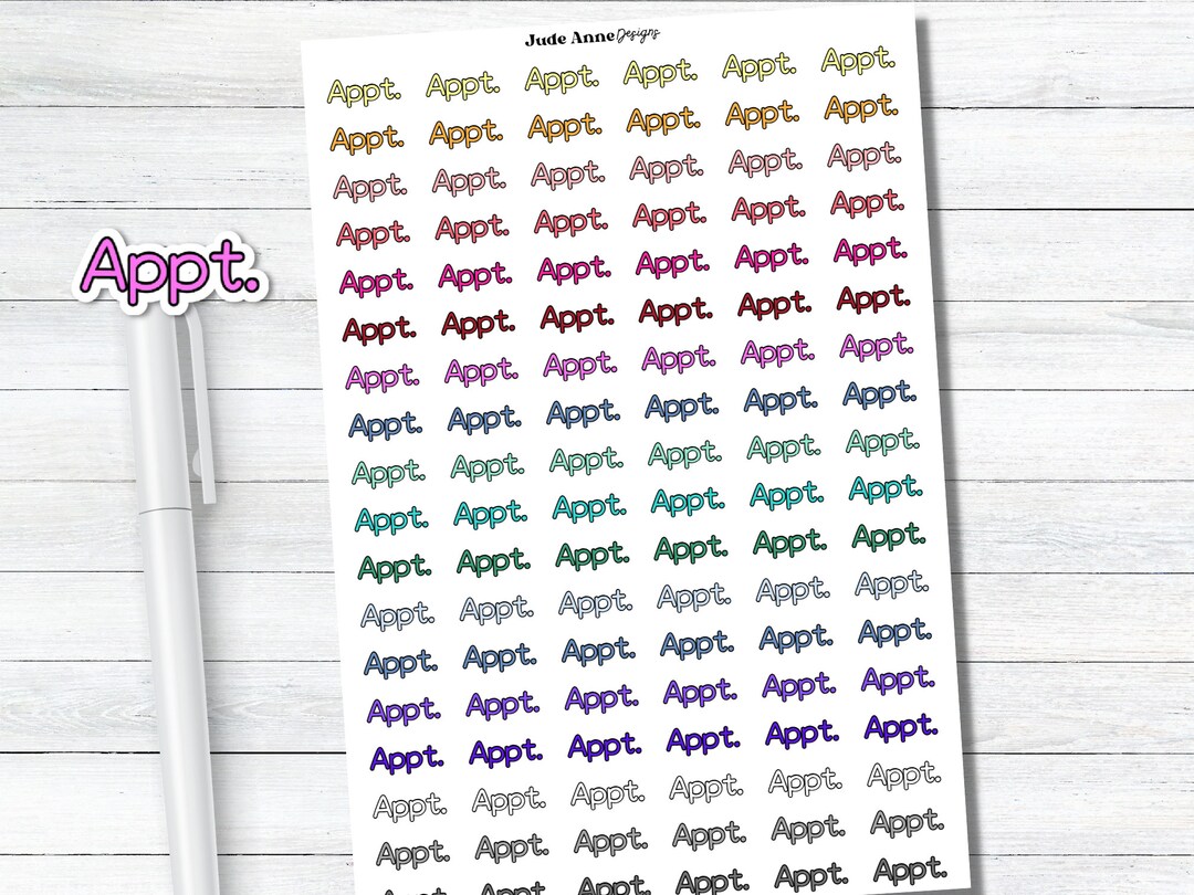 Appointment Planner Stickers, Appt Functional Stickers, Appointment ...