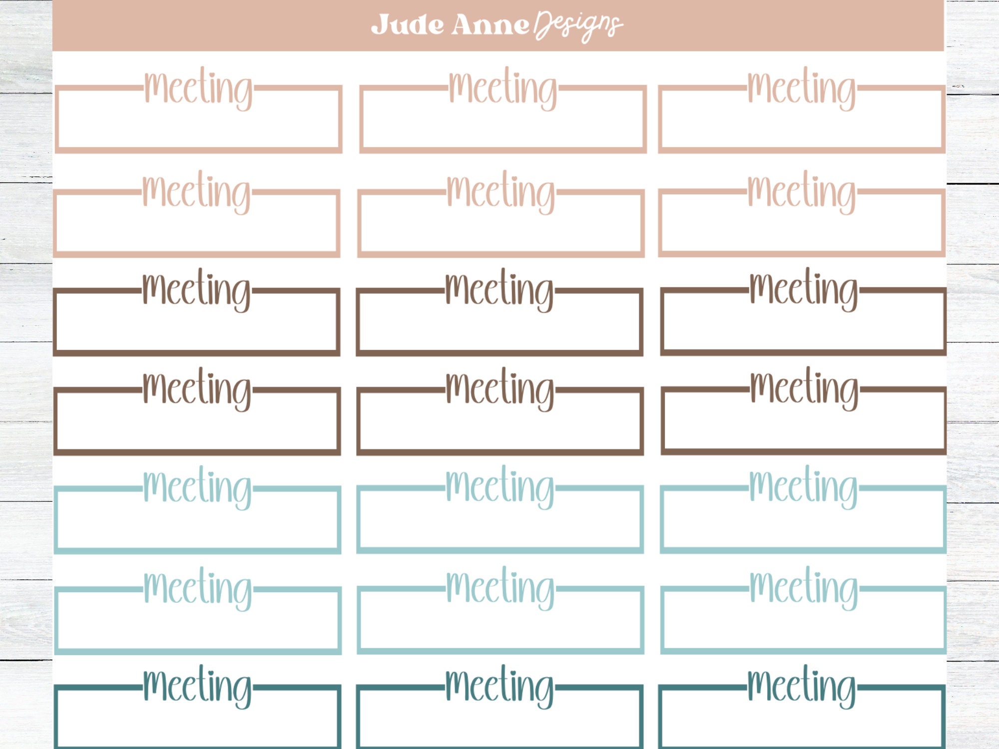 Meeting Planner Stickers, Meeting Label Stickers, Boho Color Stickers ...