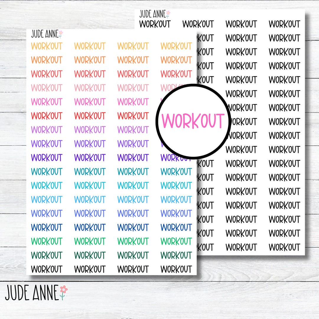 Workout Script Planner Stickers – Fitness & Gym Planner Stickers for ...