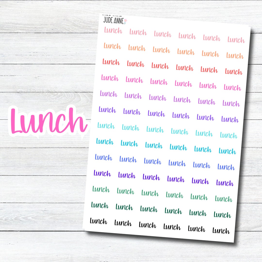 Lunch Planner Stickers, Lunch Script Stickers, Meal Planning for ...