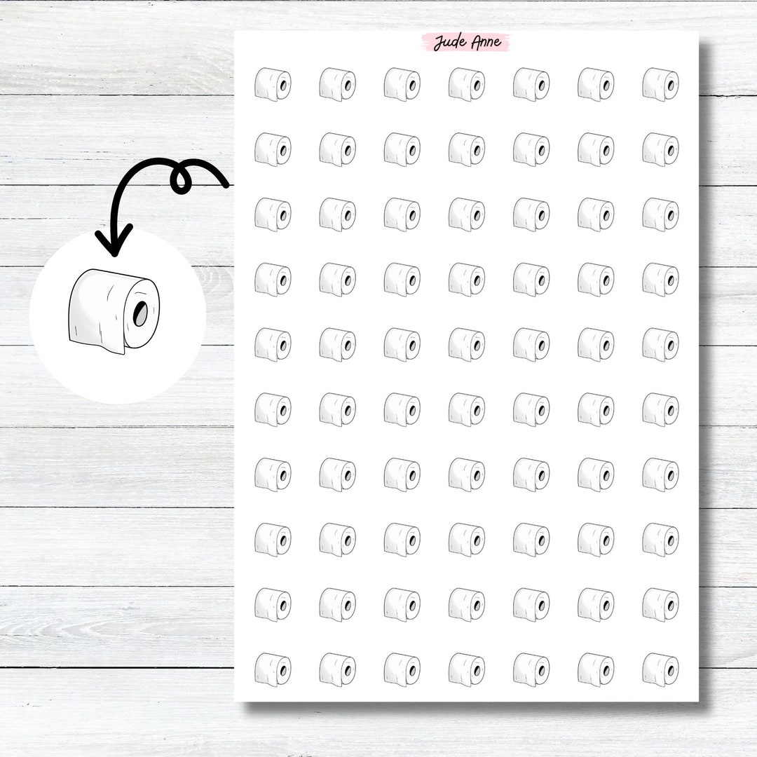 Toilet Paper Planner Stickers, TP Planner Sticker Sheet, Bowel Movement ...