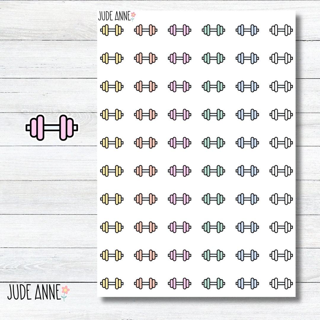 Dumbbell Planner Stickers | Weights Planner Stickers | Functional ...