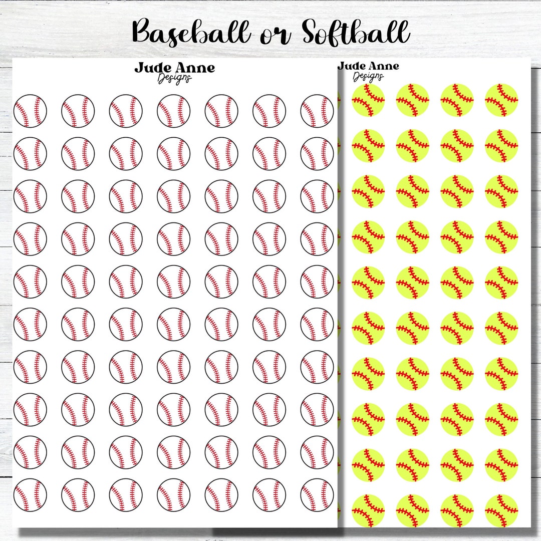 Softball or Baseball Planner Stickers, Sports Stickers for Planner ...