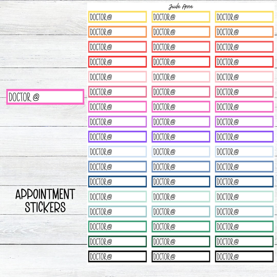 Doctor Appointment Planner Stickers, DR Planner Stickers, Functional ...