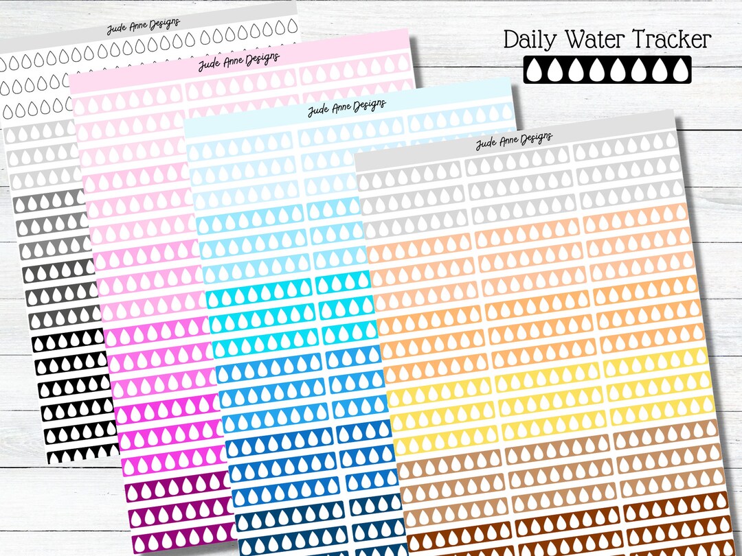 Planner Stickers Daily Water Tracker Stickers for Planners - Etsy