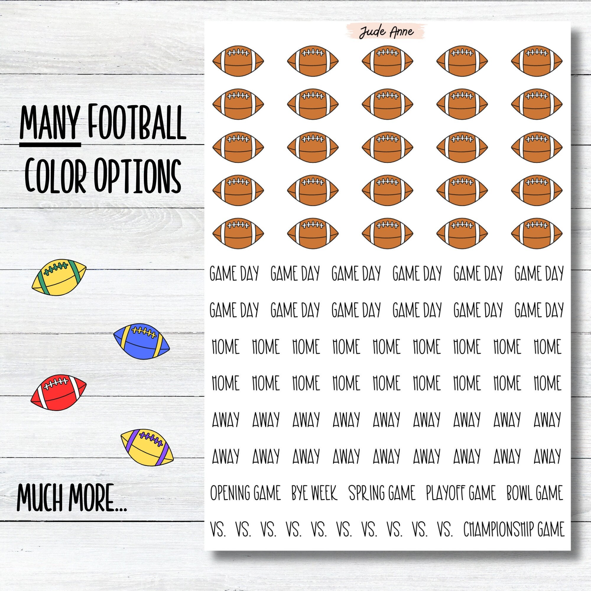 Football Planner Stickers, Functional Stickers, Sports Stickers for ...