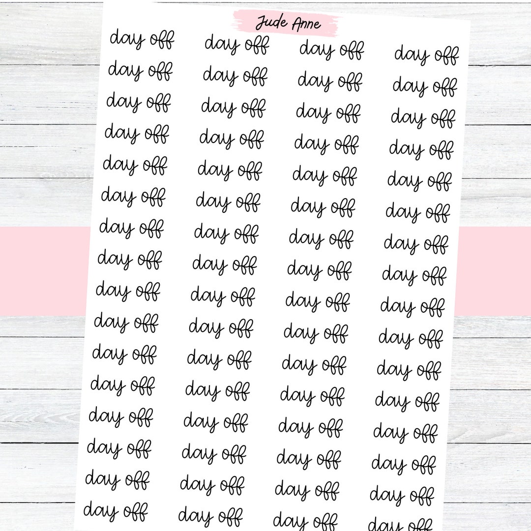 Day off Script Stickers, Day off Planner Stickers, Script for Planner ...