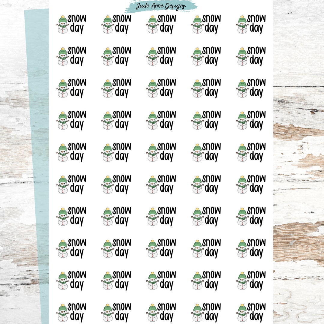 Snow Day Planner Stickers, Snowman Stickers, Sticker Sheet, Winter ...