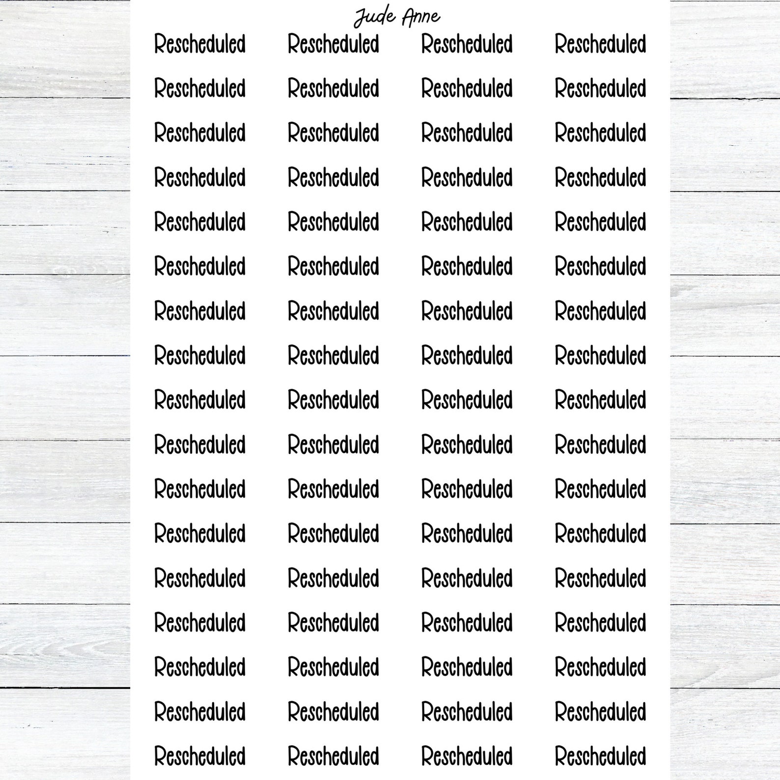 Rescheduled Script Sticker, Rescheduled Script Sticker for Planners ...