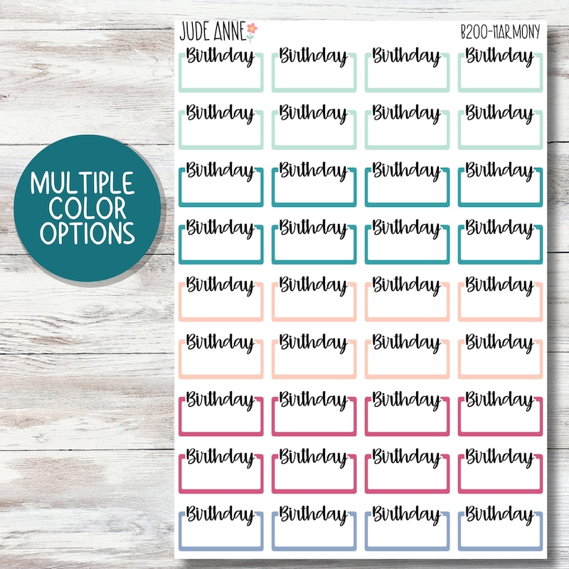 Birthday Date Stickers - Etsy