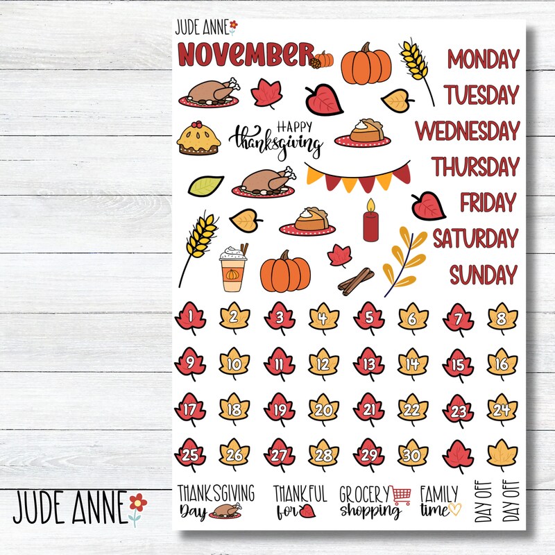 November and December Sticker Kit - Etsy