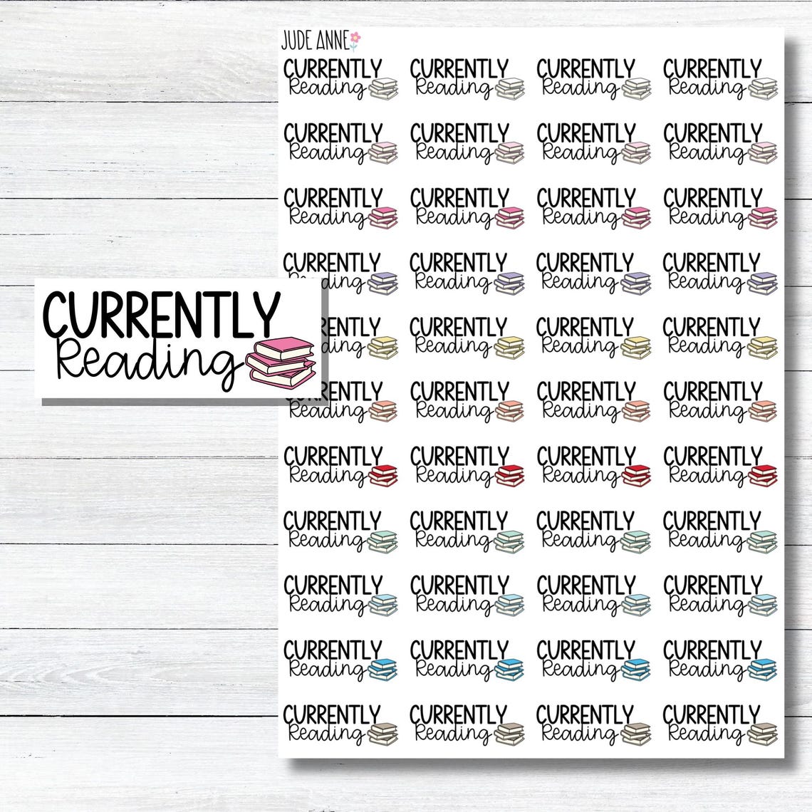 Currently Reading Planner Stickers, Reading Tracker Planner Sticker ...