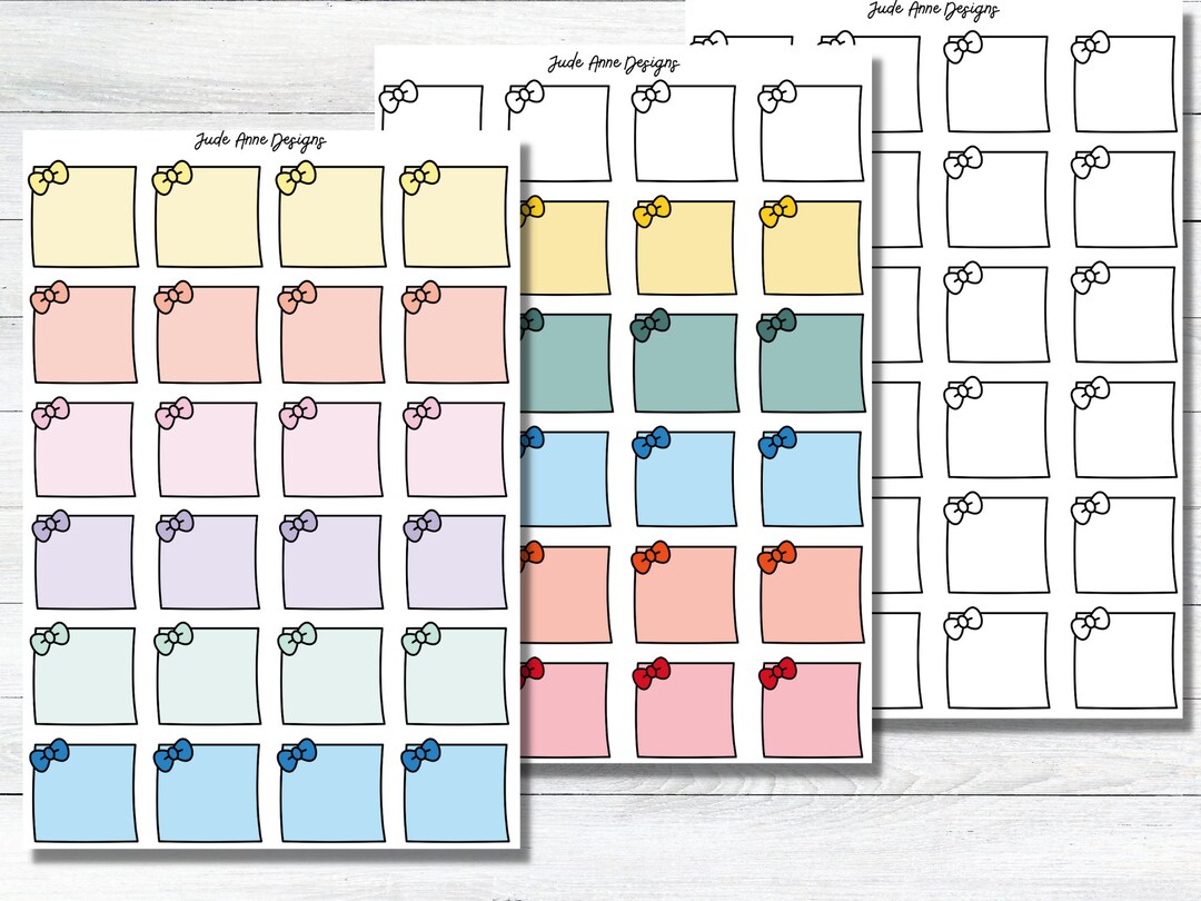 Sticky Note Planner Stickers, Cute Deco Planner Stickers - Etsy