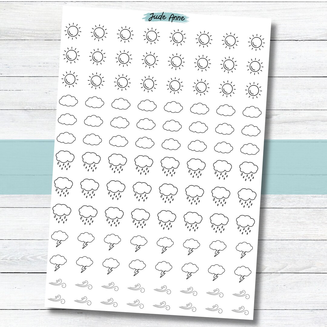 Weather Planner Stickers, Weather Icons, Weather Tracker Stickers for ...