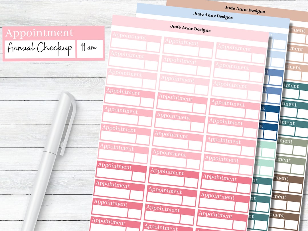 Appointment Planner Stickers, Functional Stickers, Cute Appointment ...