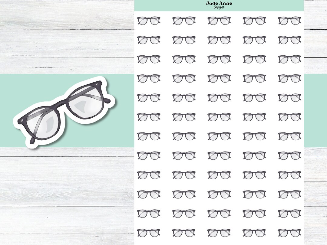 Glasses Icon Planner Stickers, Eye Glasses Planning Stickers, Cute ...