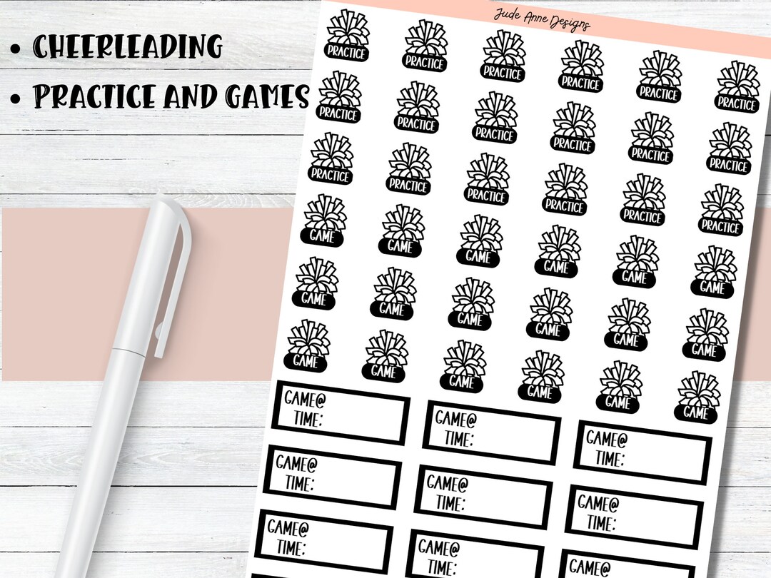 Cheer Planner Stickers, Cheerleading Planner Stickers, Cheerleading ...