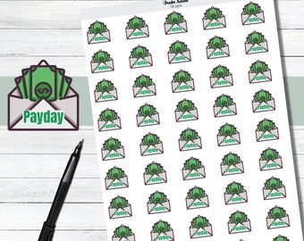 Payday Flag Planner Stickers S053 Payday Stickers for Planner, Journal ...