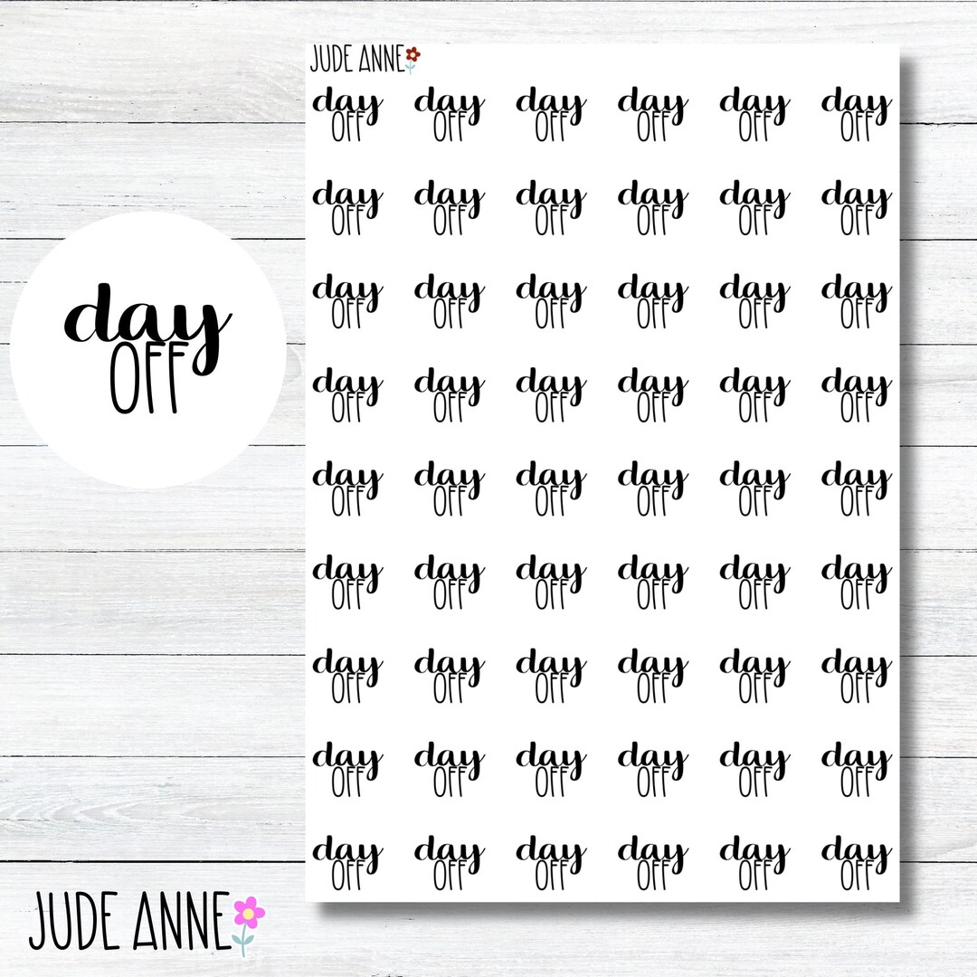 Day off Script Stickers, Day off Planner Stickers, Script for Planner ...