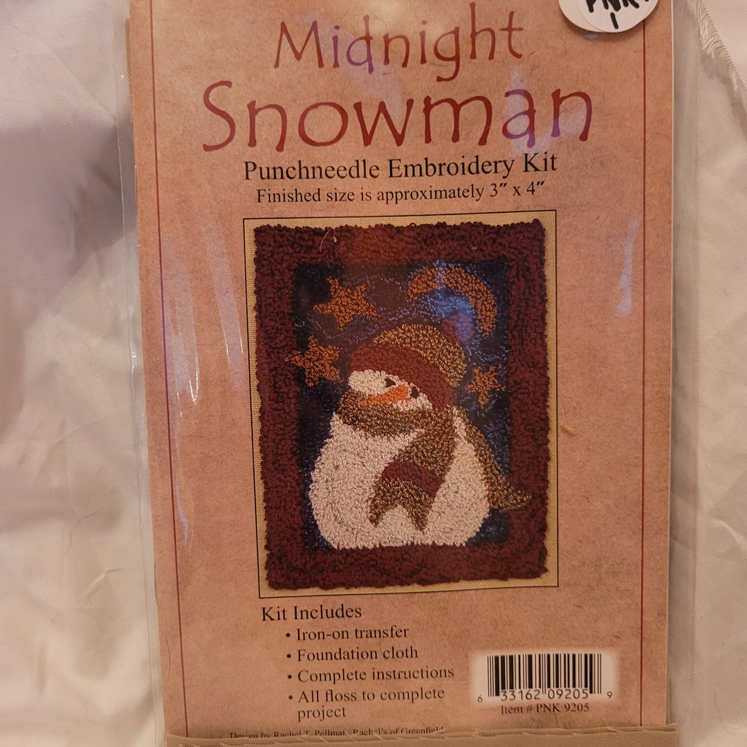 Midnight Snowman Punchneedle Embroidery KIT - Etsy