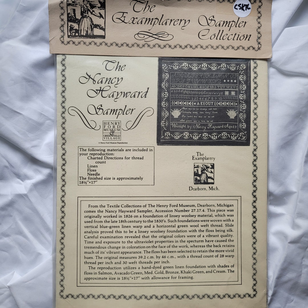 The Nancy Hayward Sampler a Henry Ford Museum Reproduction by the ...
