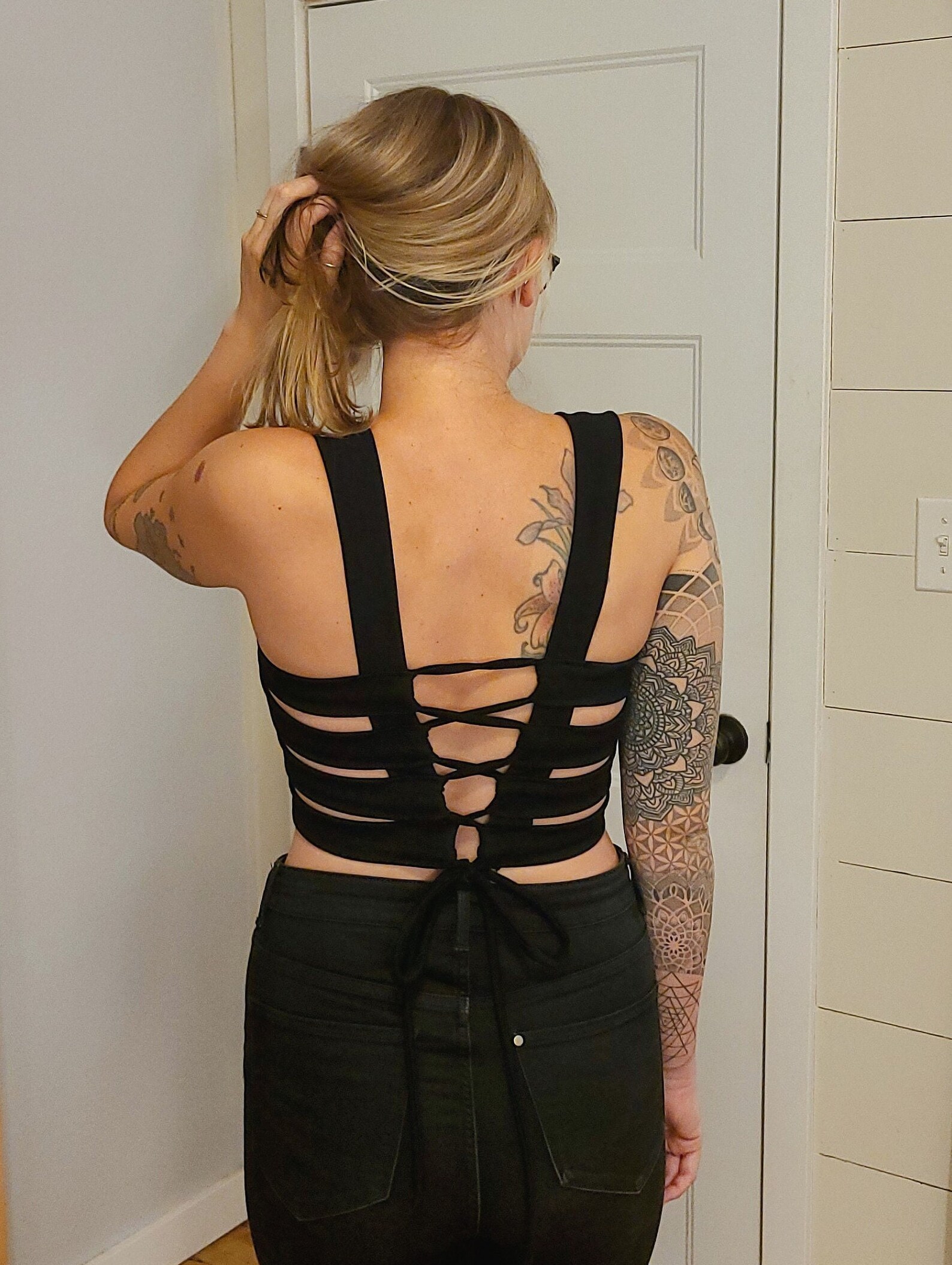 Cage Bralette Harness Top Lace-up Back Detail Adjustable - Etsy