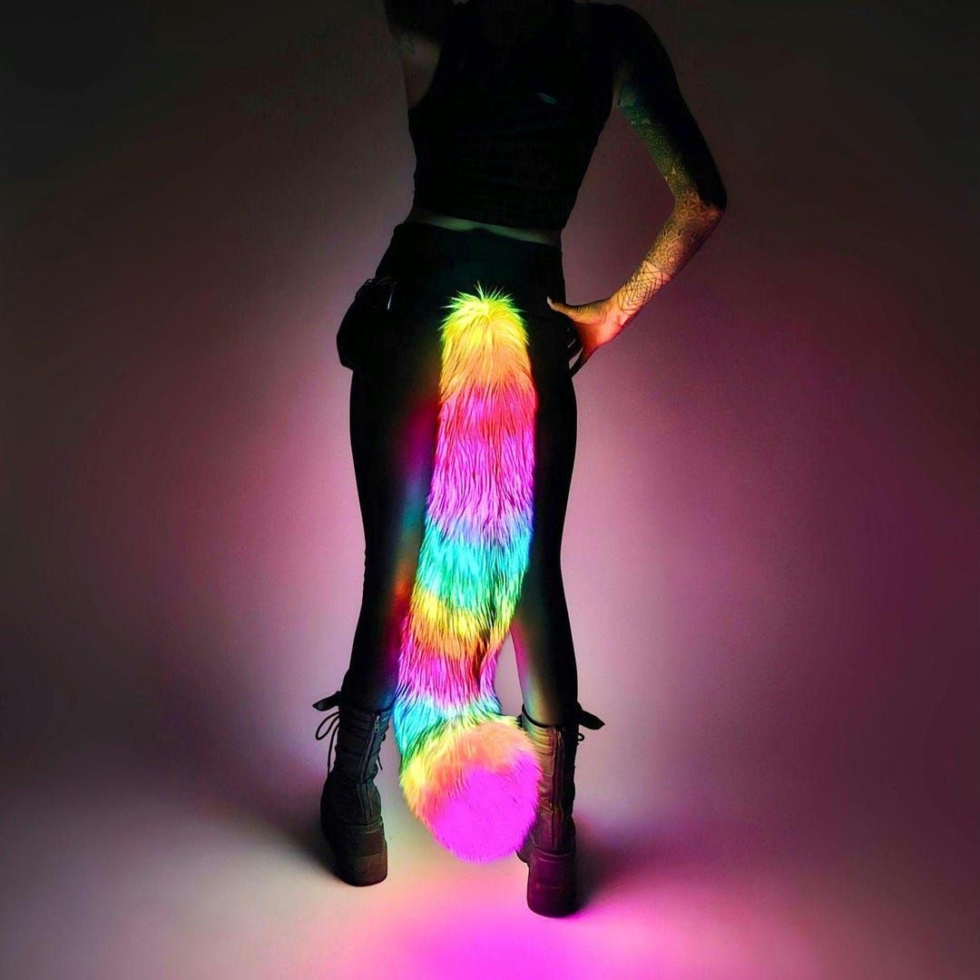 Custom LED Tail | Costume Faux Fur Furry Tail - Etsy