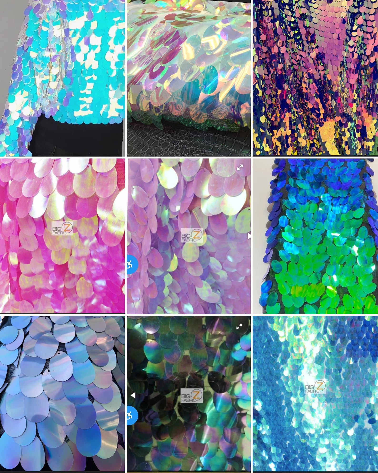 Iridescent Sequin Kimono Large Teardrop Sequins Iridescent - Etsy