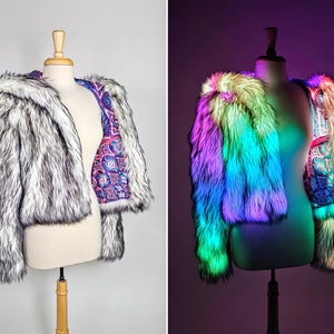 Custom LED Faux Fur Coat: Programmable Light-up Rave Jacket - Etsy