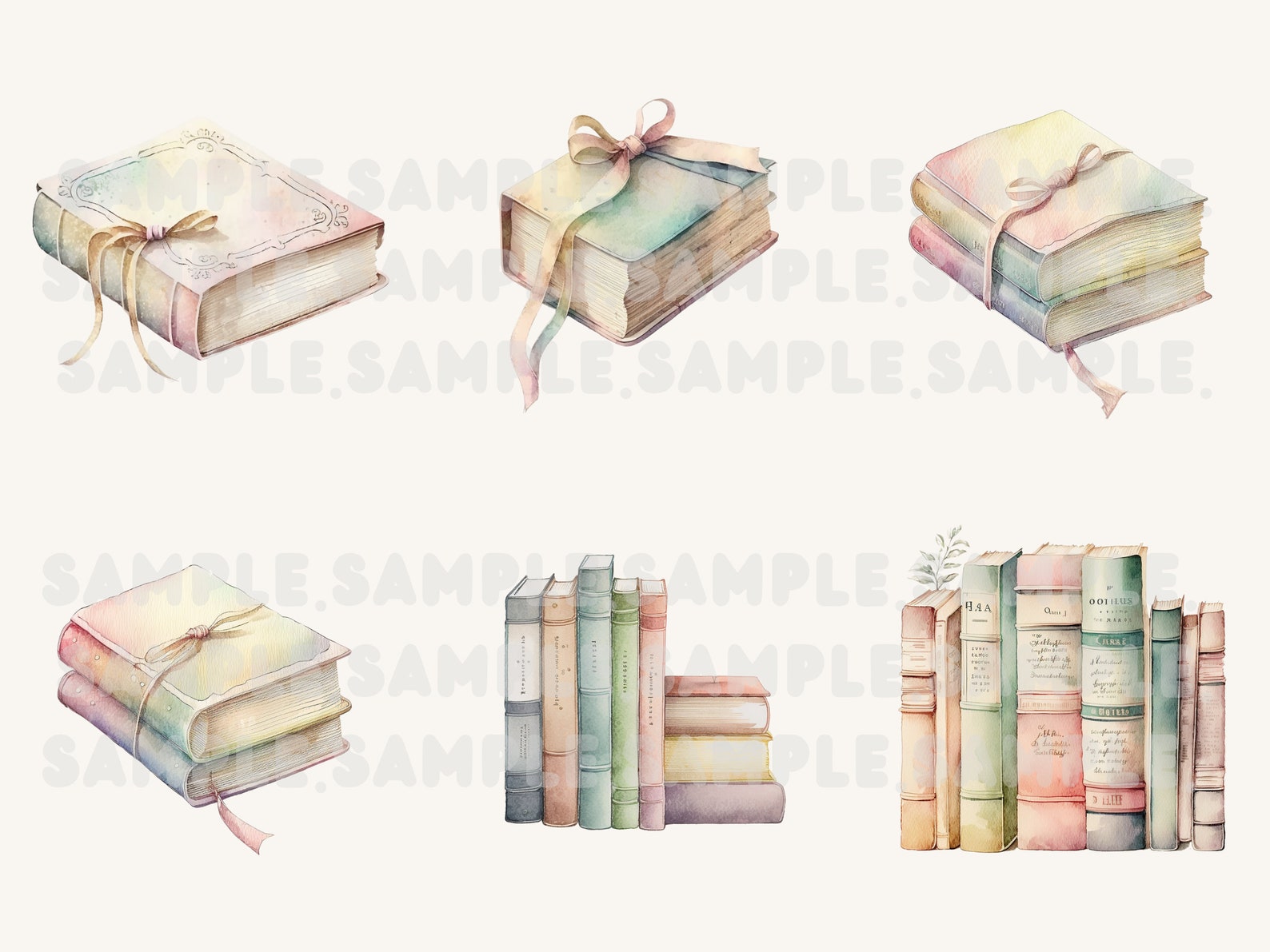 24 Books Clipart PNG Watercolor Book Clipart Floral Books - Etsy UK