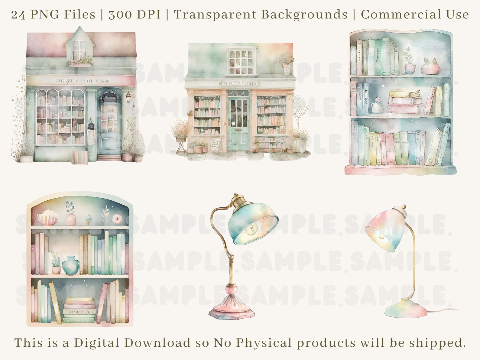 24 Books Clipart PNG Watercolor Book Clipart Floral Books - Etsy UK