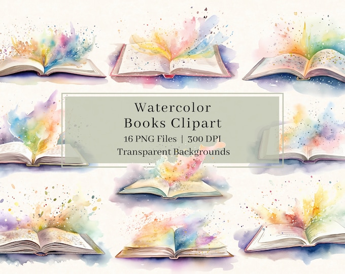 Cute Open Book Clipart Set Bundle, 10 High-quality Images, Apparel ...