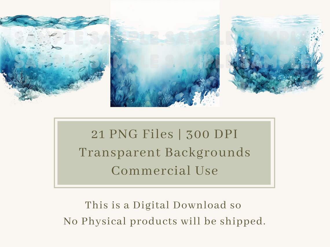 21 Watercolor Sea Creatures Clipart, PNG, Sealife, Wall Art, Turtle ...
