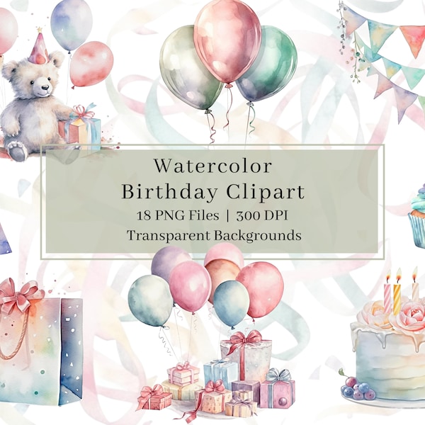 Birthday Clipart - Etsy