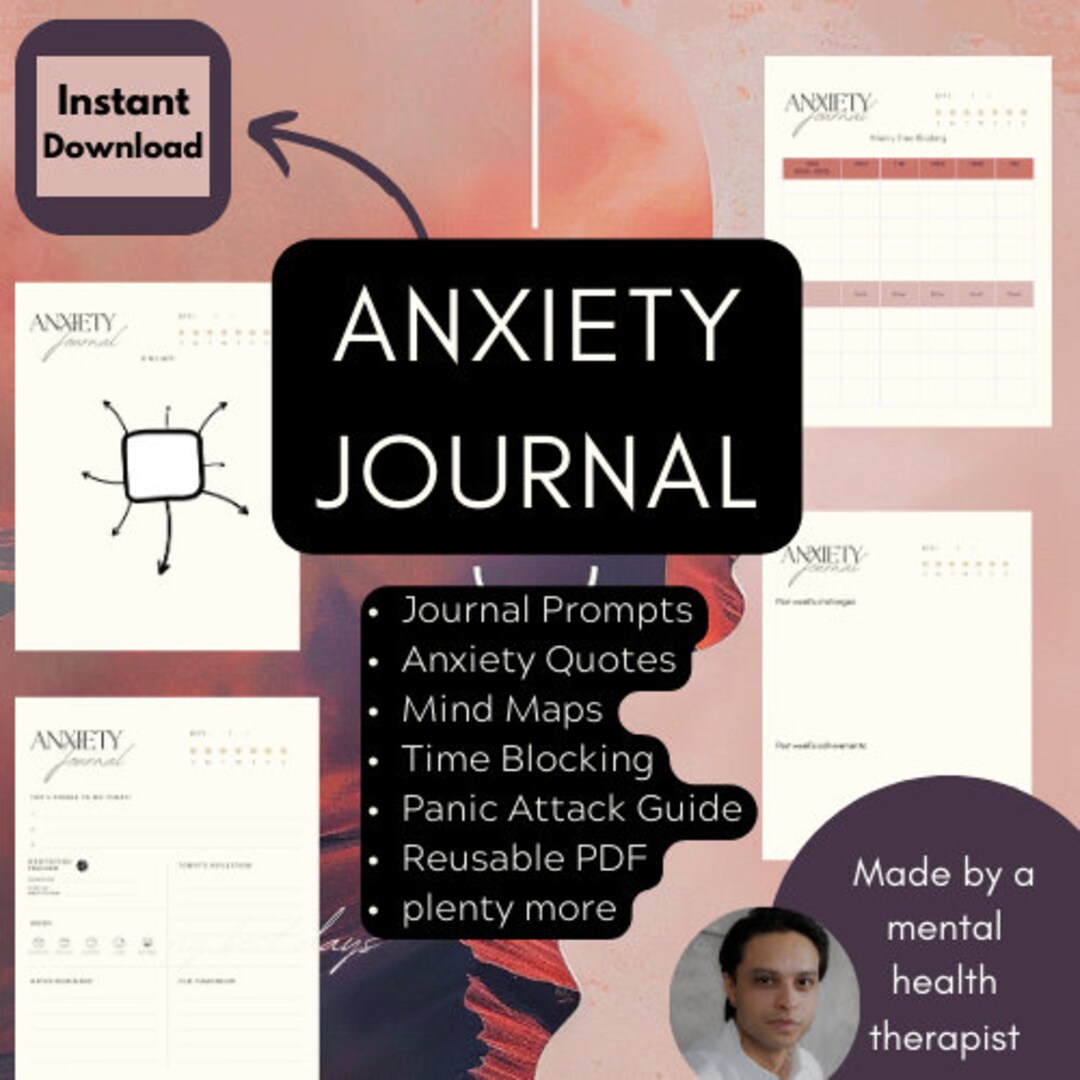 Anxiety Journal Bundle, Mental Health Workbook, Guided Journal Prompts, 45+ Journal Prompts ...