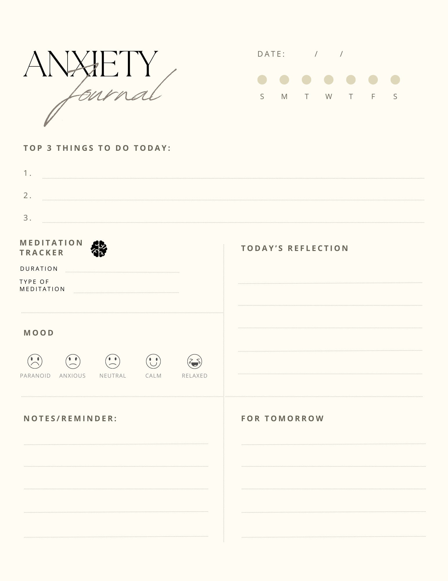 Anxiety Journal Bundle, Mental Health Workbook, Guided Journal Prompts ...