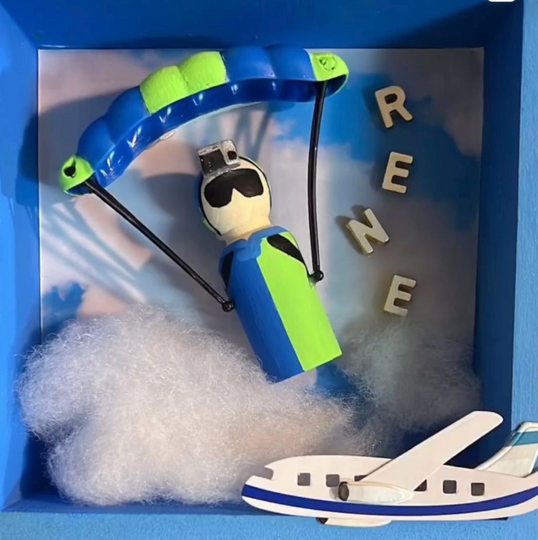 Skydiving Peg Doll Shadow Box - Etsy