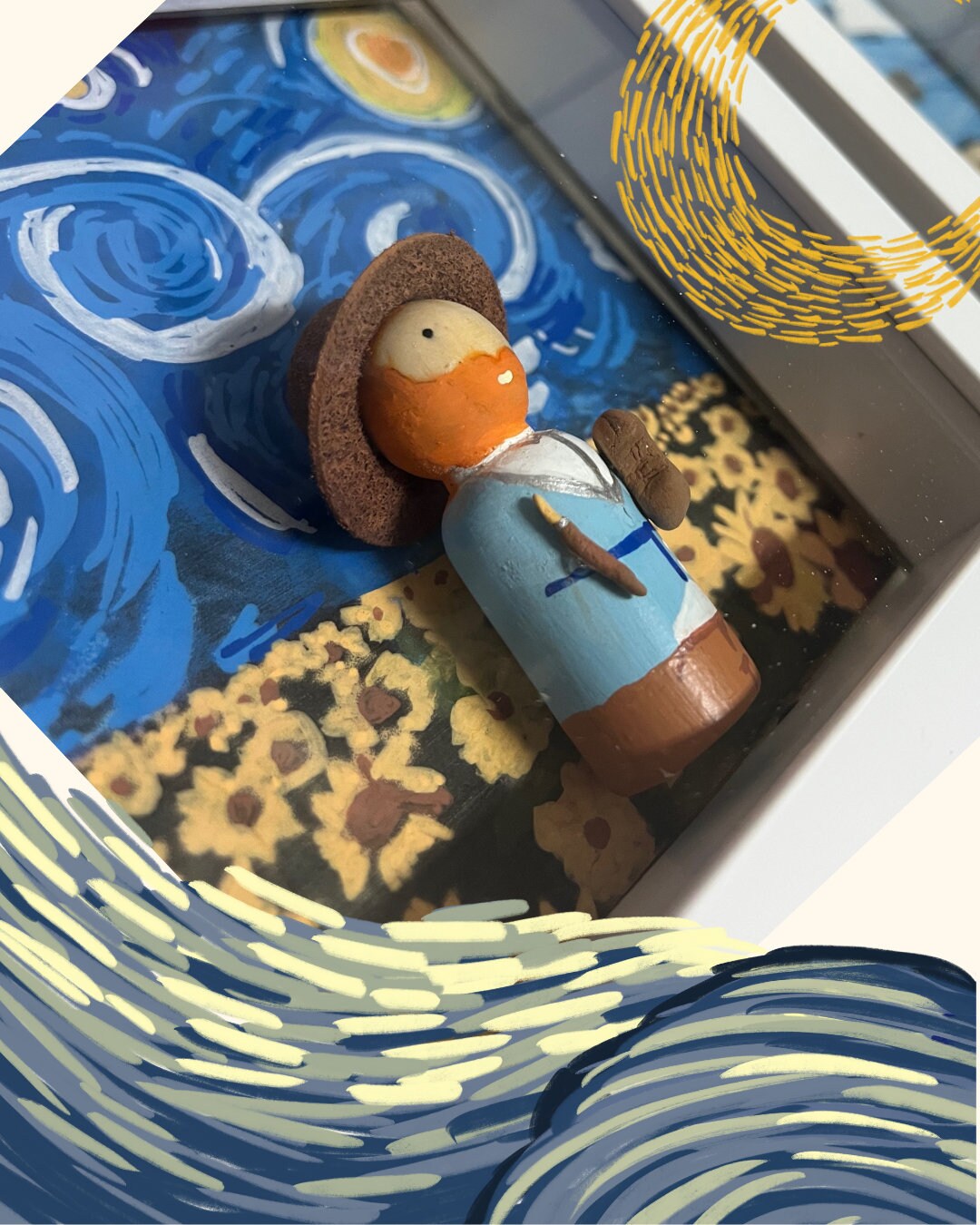 Van Gogh Personalized Peg Doll Shadow Box - Etsy