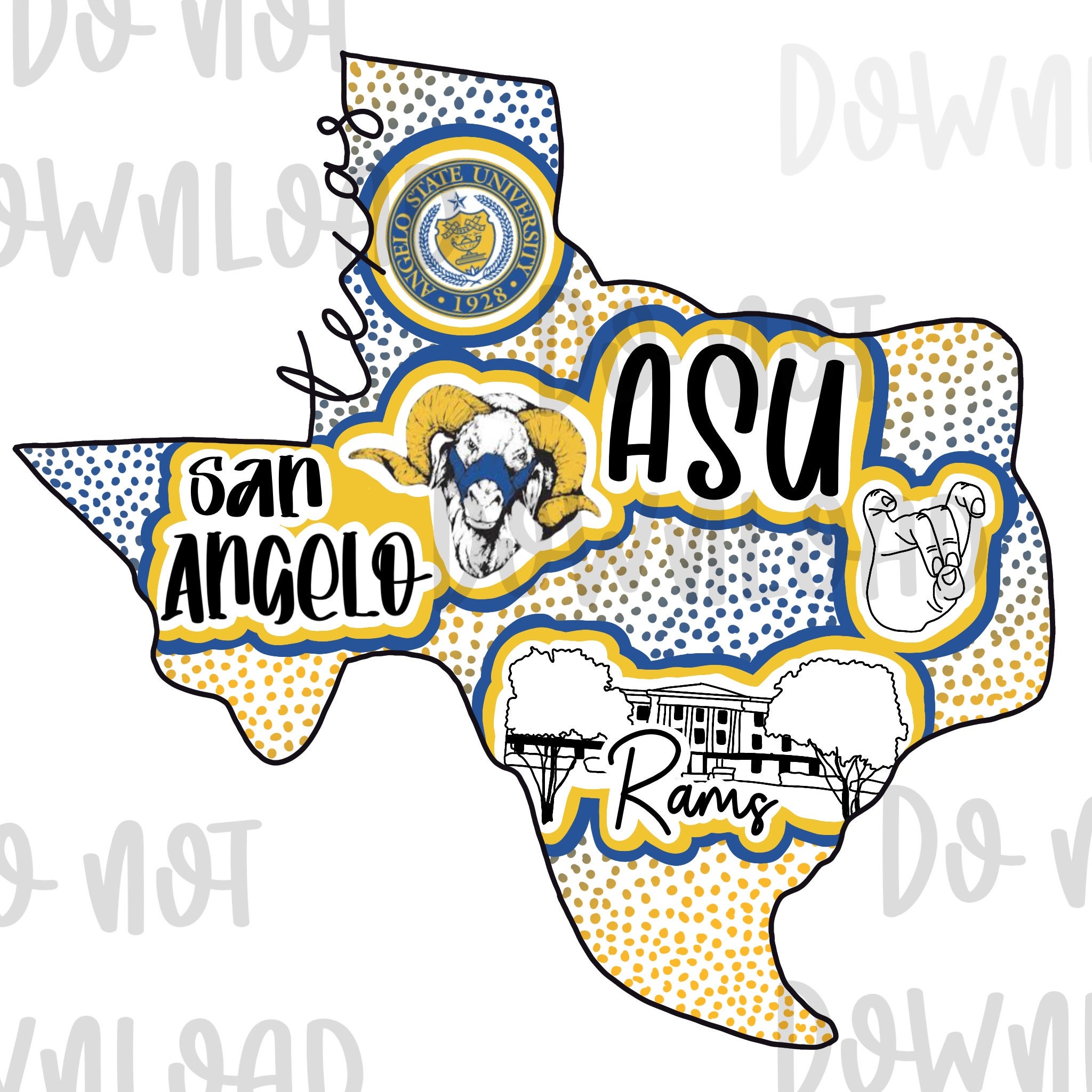 Angelo State University Sublimation and Digital Download File - Etsy